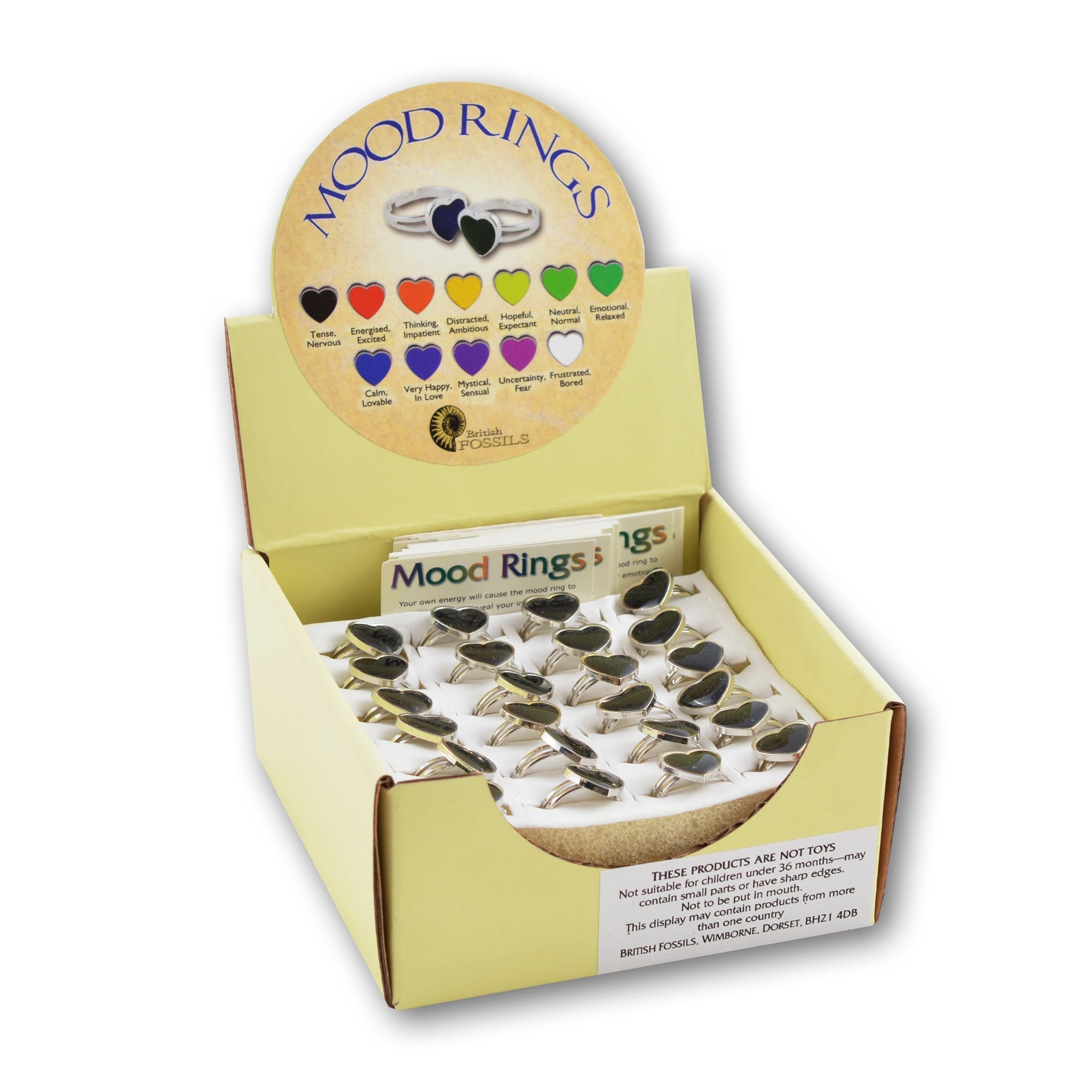 Heart Mood Ring Pack - British Fossils