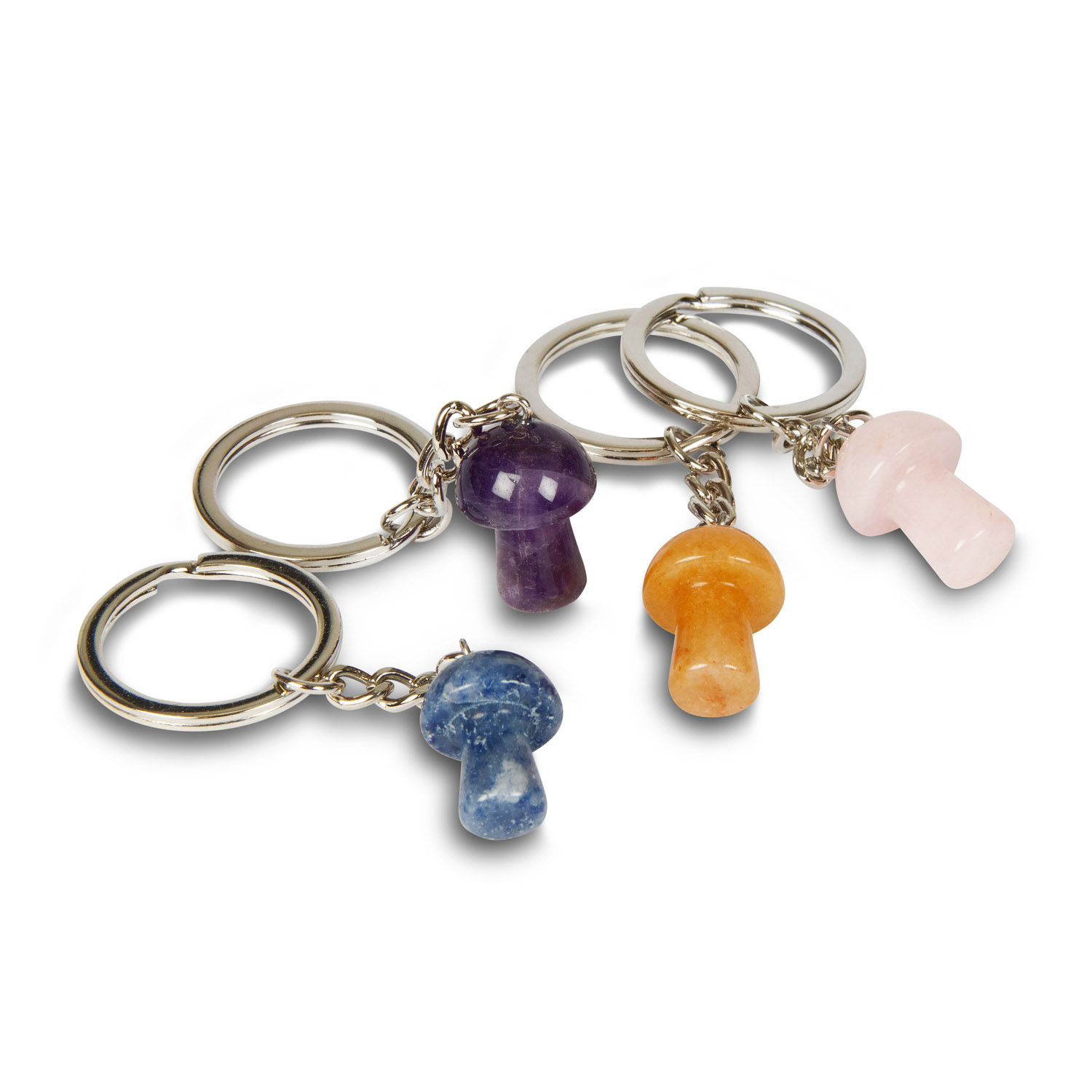 Gemstone Mushroom Keyrings - British Fossils